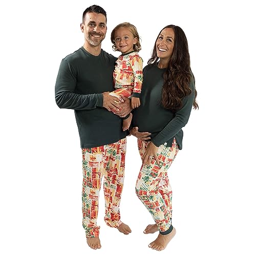 Burt's Bees Baby Baby Family Jammies Matching Holiday Organic Cotton Pajamas, All Wrapped Up, Womens Large