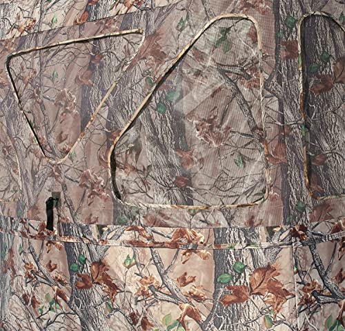 Muddy Outdoors Infinity Epic Camo Shadow Mesh Windows Black Backed Water Resistant Heavy-Duty 600 Denier Fabric Ground Blind, 3-Person