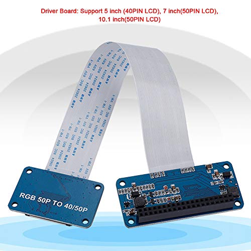 Bewinner Colorful LCD Driver Board Kit for Raspberry Pi - 50Pin to 40Pin Adapter Board - Support 5 inch (40PIN LCD), 7 inch(50PIN LCD), 10.1 inch(50PIN LCD)