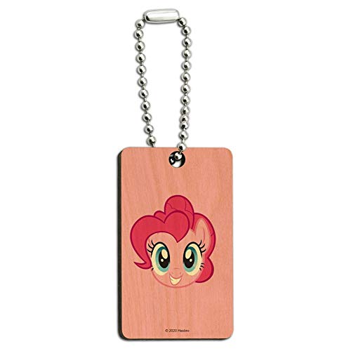 GRAPHICS & MORE My Little Pony Pinkie Pie Face Wood Wooden Rectangle Keychain Key Ring