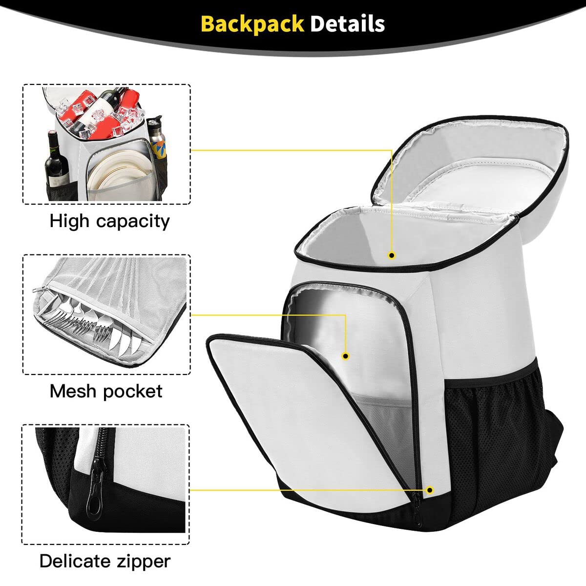 Boho Floral Cooler Backpack Leakproof Backpack Cooler Insulated Lunch Cooler Bag 30 Cans Camping Coolers for Beach Camping Hiking