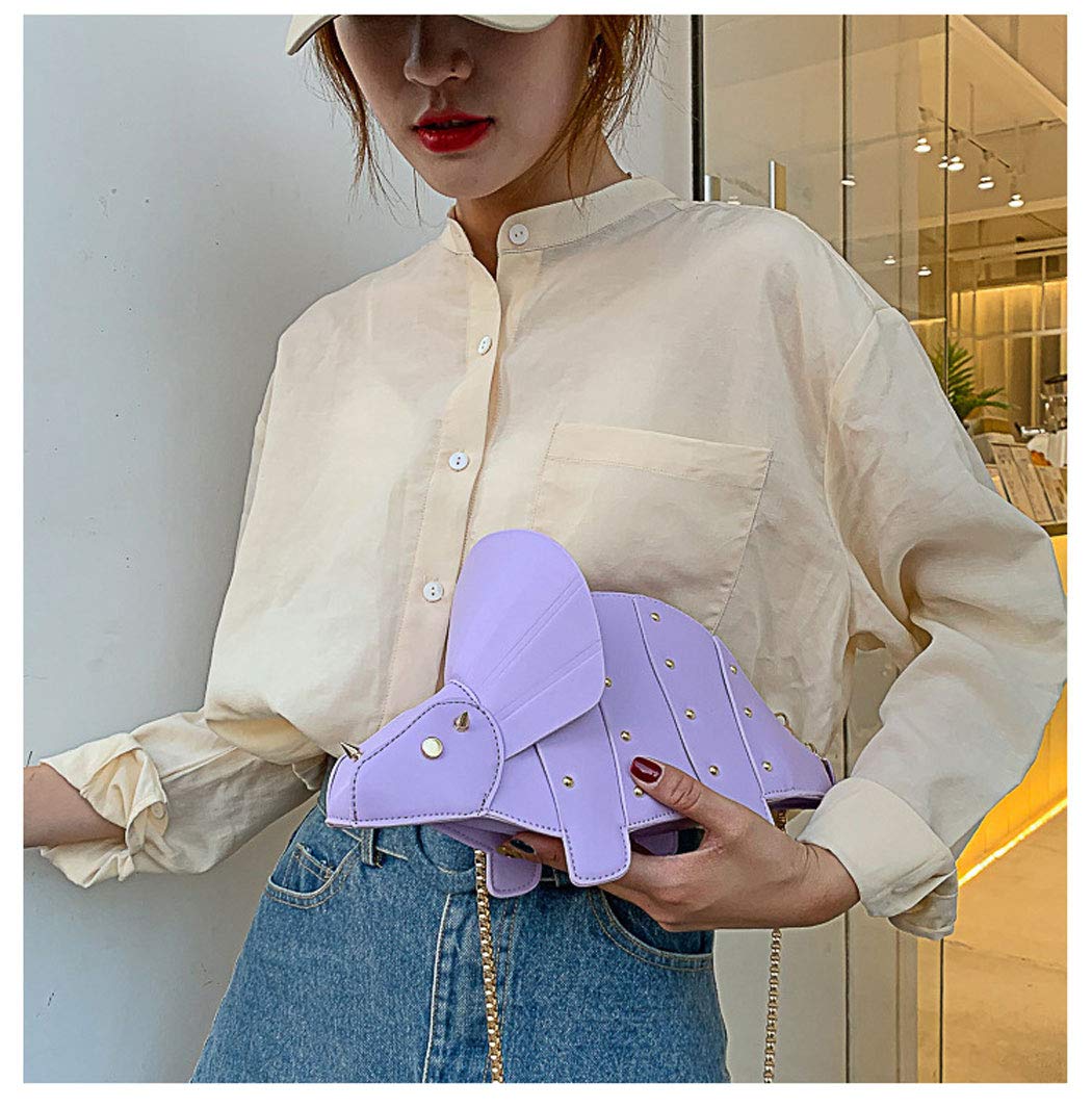 MILATA Dinosaur Shape Crossbody Shoulder Bag Women Pu Leather Rivet Chic Clutch Purse for Girls (blue)