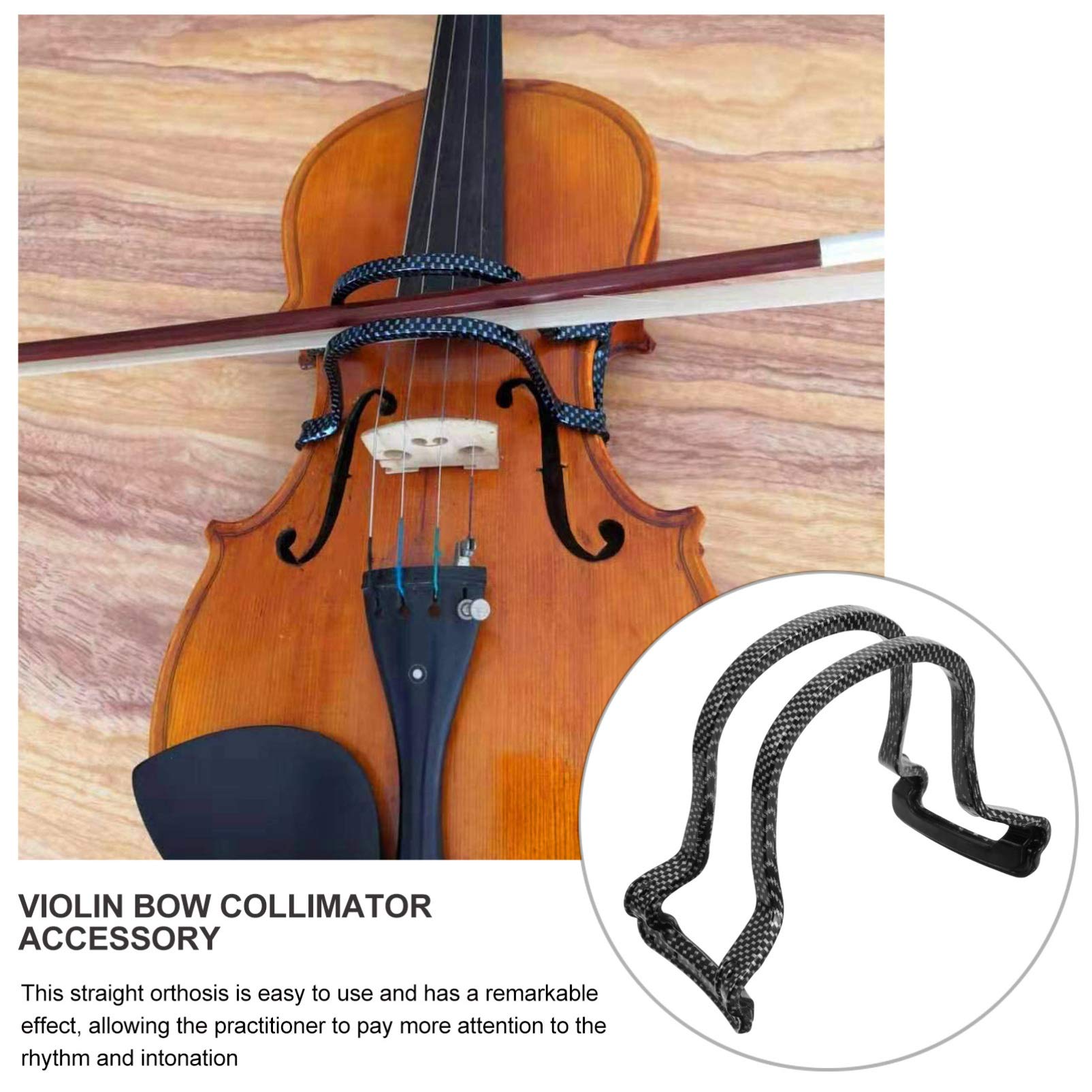 HEALLILY Violin Bow Straighten Corrector Tool Guide Fiddle Bow Collimator Beginner Starter Violin Training Teaching Accessory 8X10CM
