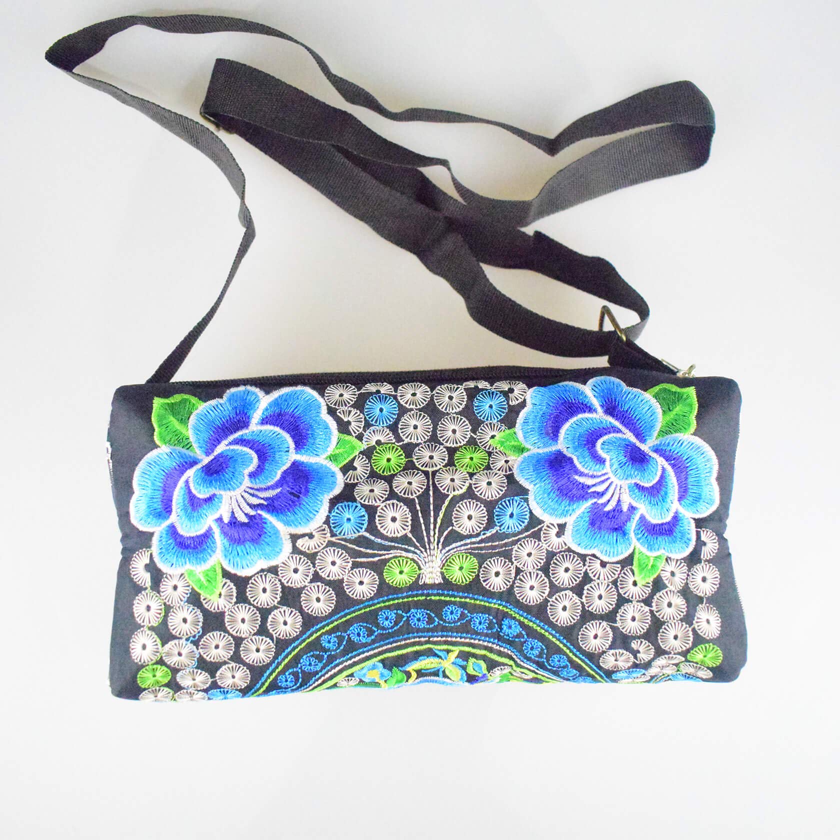 Handmade Embroidered-Cute Mini Canvas-Crossbody Bag Coin Purse Cell phone Pouch for Women (apple violet)