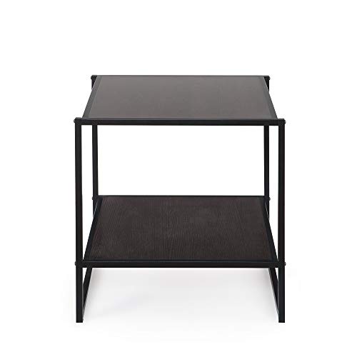 ZINUS Dane 20 Inch Black Frame Side Table / End Table / Easy Assembly, Rich black wood grain (Espresso)