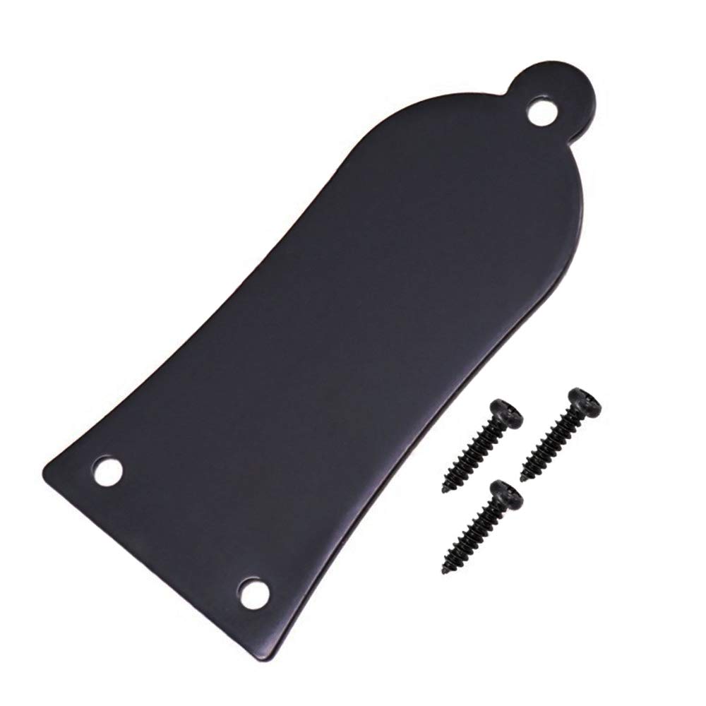 JD Chrome Plated Metal Guitar Truss Rod Cover Fit Epiphone Les Paul & SG Parts (Black)