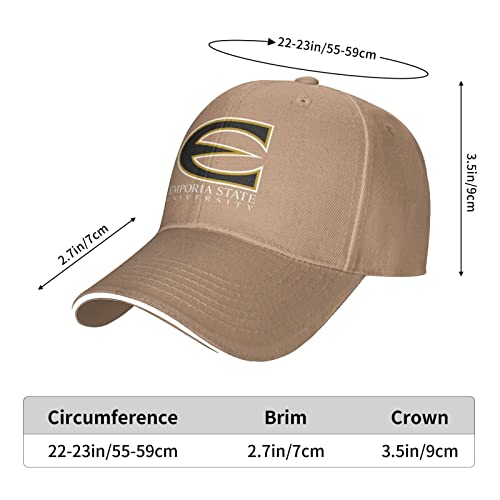Emporia A State University Logo Sandwich Cap Unisex Classic Baseball Capunisex Adjustable Casquette Dad Hat Natural