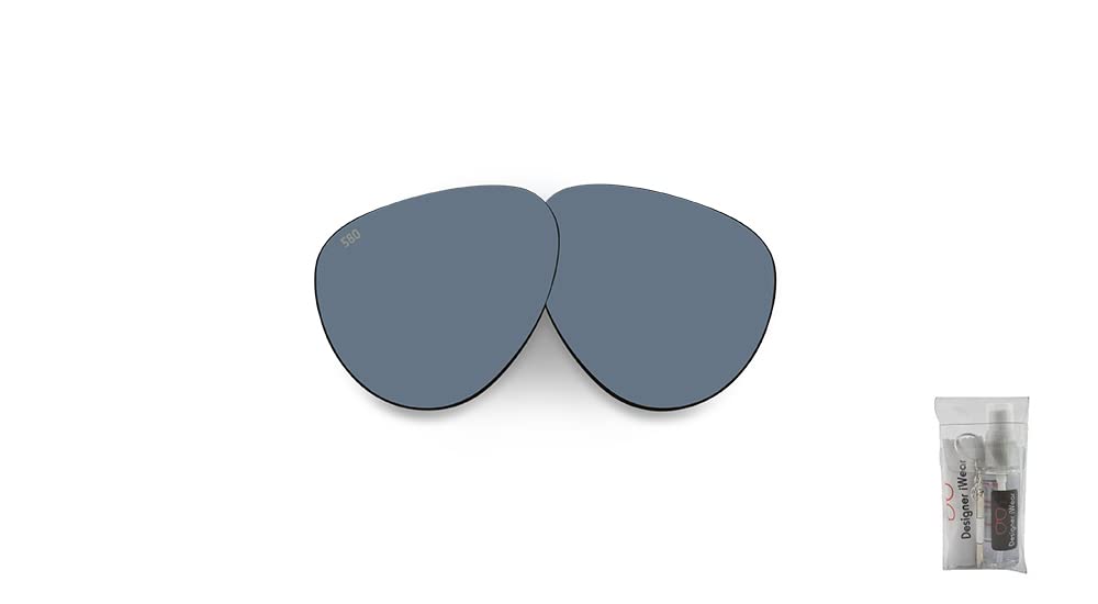 Costa Del Mar Loreto 6S4006 400615 56MM Green Mirror 580G Glass Replacement Lenses for Men for Women + BUNDLE with Designer iWear Eyewear Kitā¦