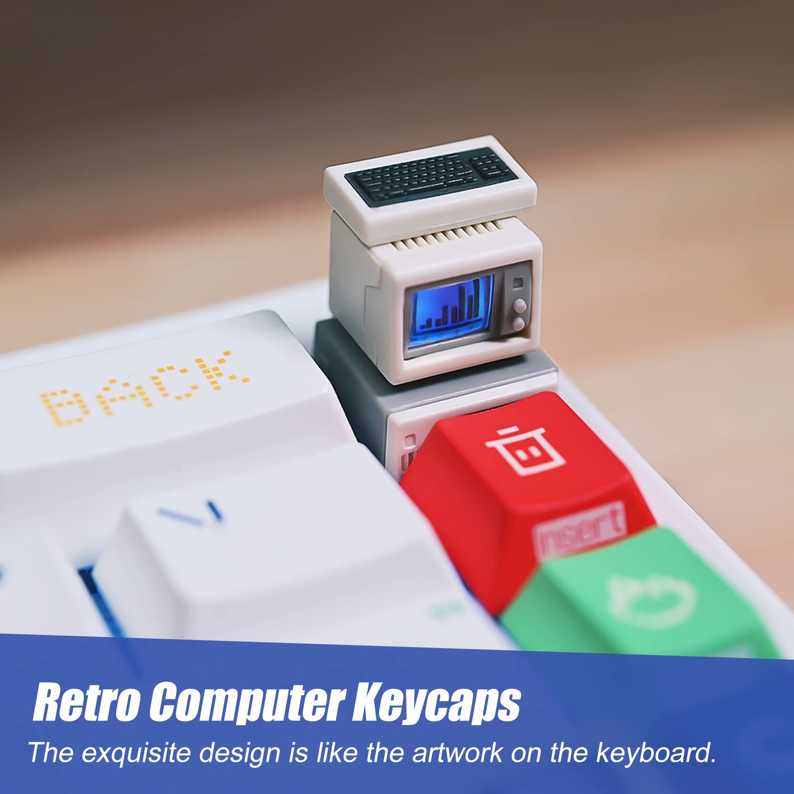 Custom Keycaps - Light Transmission Keycaps - Classic Retro Mechanical Backlit Keyboard Keycap. Suitable for Most MX Switches RGB PC Gamer Mechanical Keyboard (Red)
