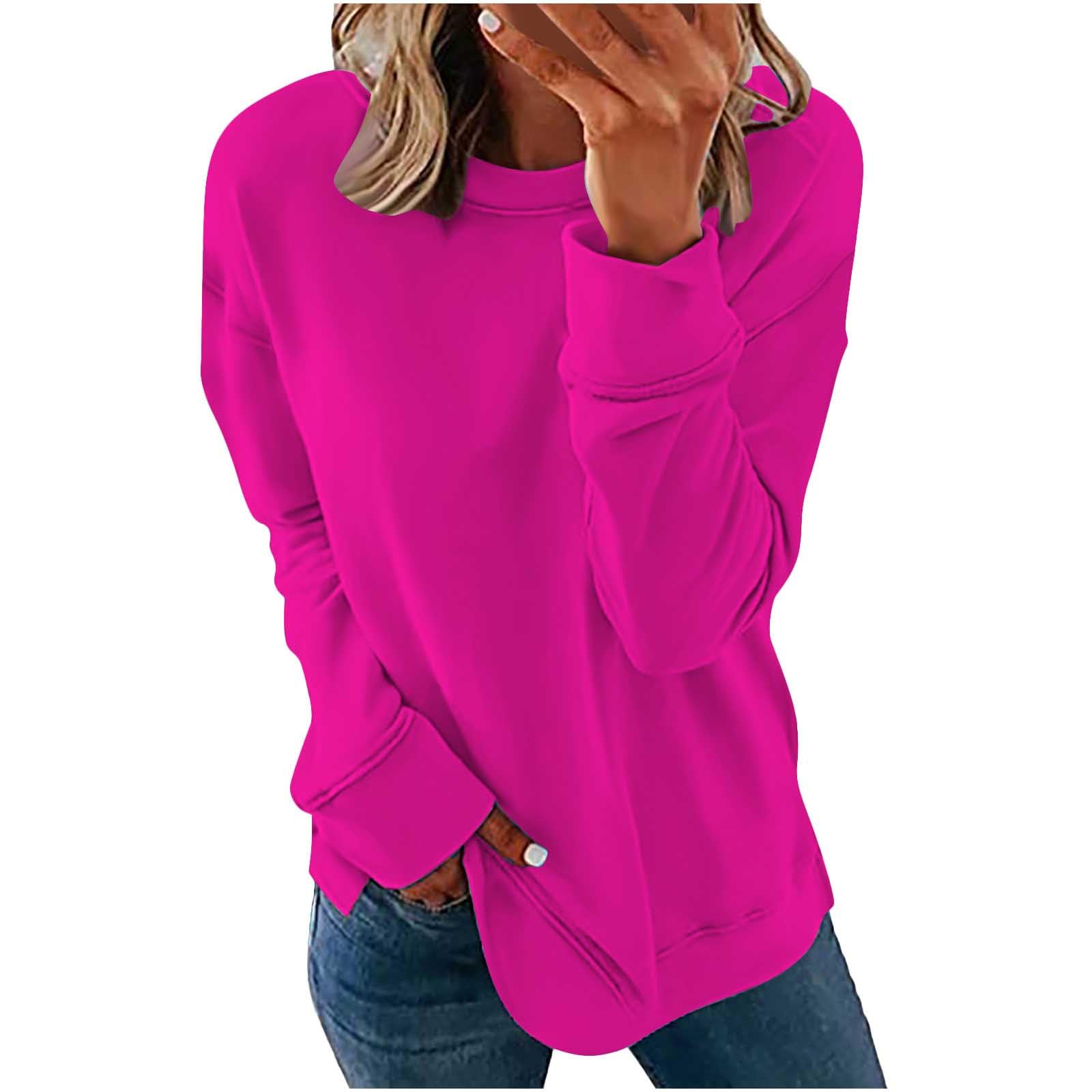 Blczomt amazon mystery boxes for sale unclaimed fleece pullover women oversized sweatshirts plus size sweatshirts for women womens tops dressy casual fall 2023 fleece pullover women Hot Pink L