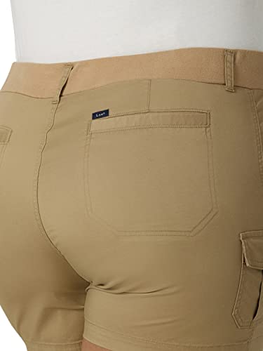 Lee womens Plus Size Flex-to-go Mid-rise Seamed Cargo Shorts, Oscar Khaki, 18 Plus