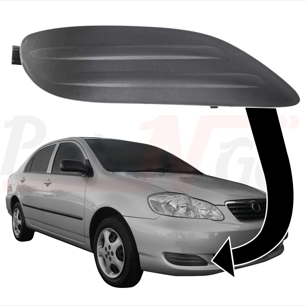 Parts N Go Fog Light Cover Set Replacement for 2005-2008 Corolla Front Driver & Passenger Side Left Right - TO1038107 TO1039107 5212802200 5212702170