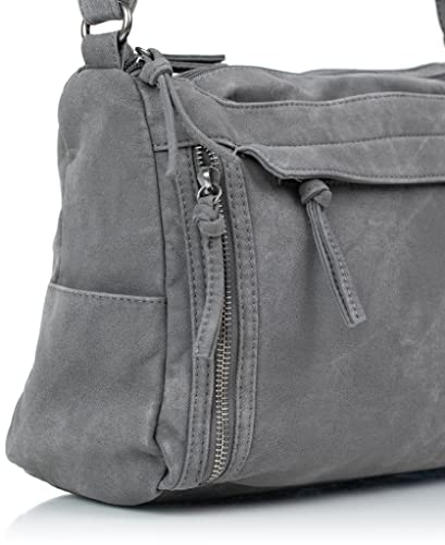 Bueno of California Smooth Faux Leather Shoulder, Grey