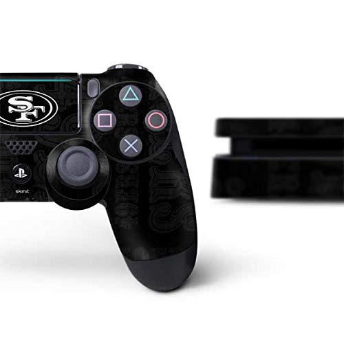 Skinit Decal Gaming Skin Compatible with PS4 Slim Bundle - Officially Licensed NFL San Franciso 49ers Black & White Design