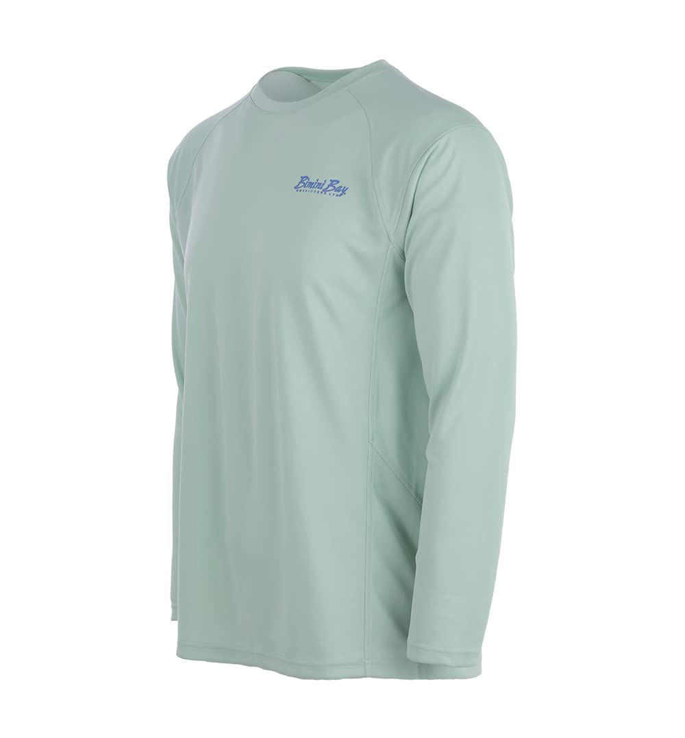Bimini Bay Outfitters LTD Cabo Crew IV Men's Long Sleeve Knit Fishing Shirt Featuring BloodGuard Plus (L, Light Sage)