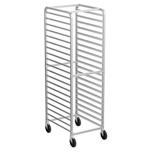VINGLI 20-Tier Bakery Rack Commercial Stainless Steel Sheet Pan Rack with Brake Wheels for Kitchen, Restaurant, Pizzeria