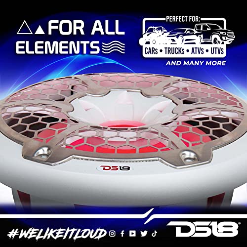 NXL 10" Marine Subwoofer with LED RGB Lights 300 Watts Rms SVC 4-Ohm -White