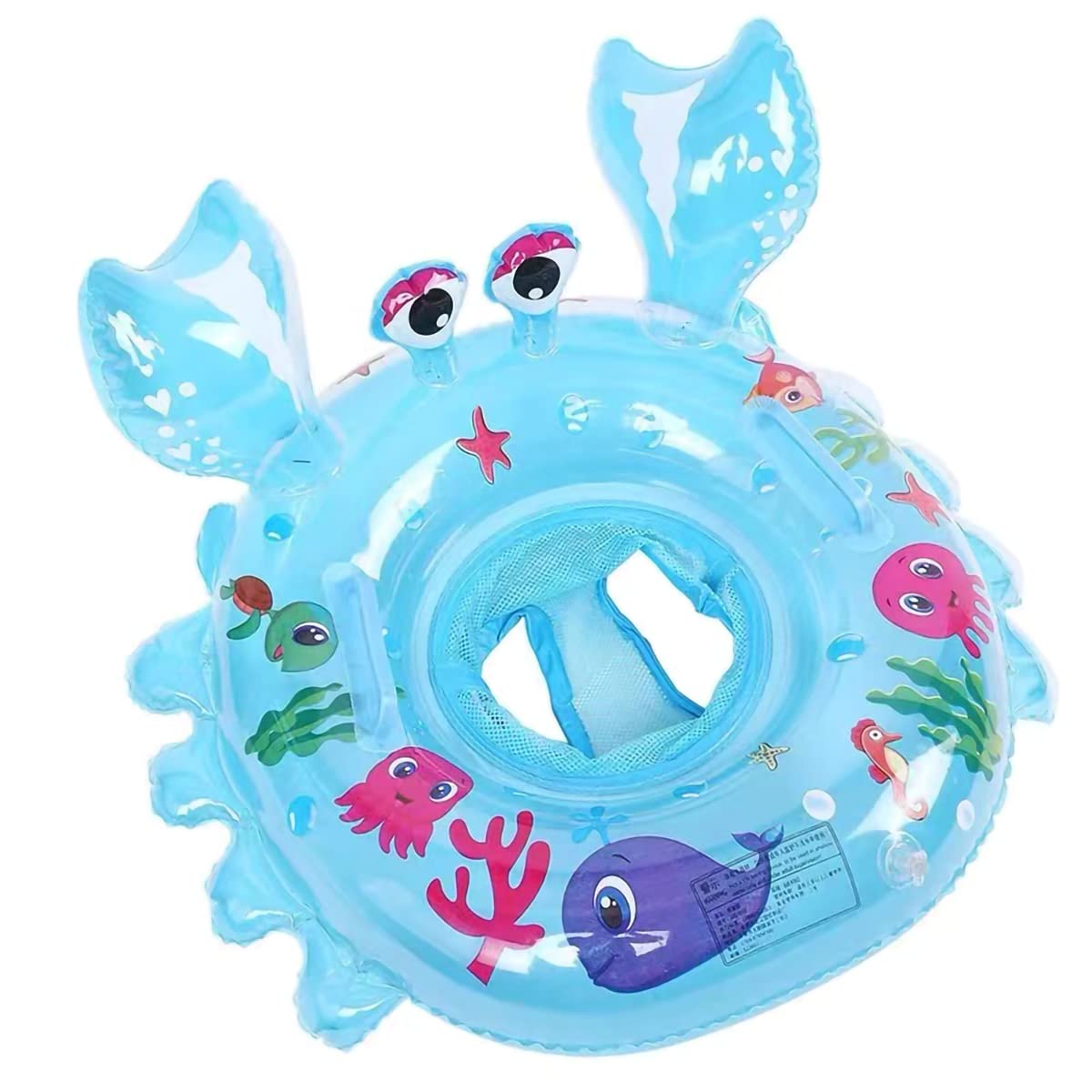 O-Toys Pool Floats for Baby Toddlers Inflatable Float Raft Water Swimming Ring Floating Boat for Kids Crab Blue