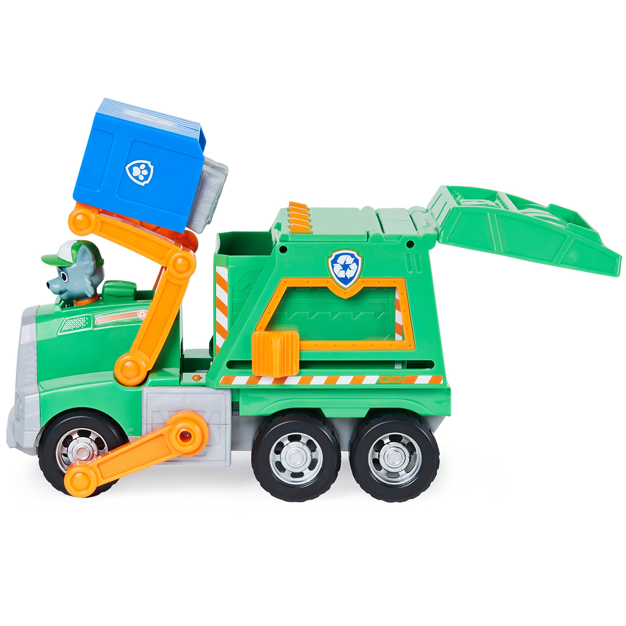 Paw Patrol, Rocky’s Reuse It Deluxe Truck with Collectible Toy Figure and 3 Tools, for Kids Aged 3 and up