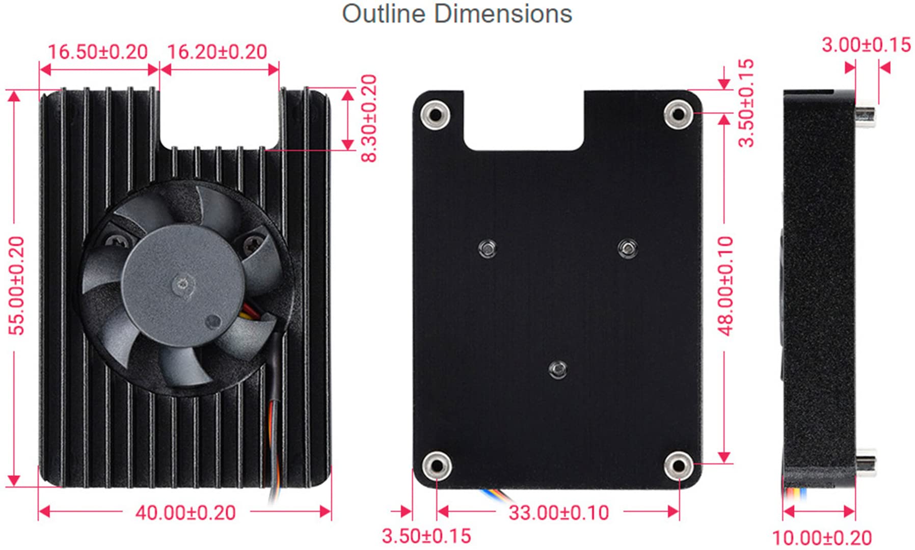Dedicated All-in-One 3007 Cooling Fan for Raspberry Pi Compute Module 4 (CM4),PWM Speed Adjustable Low Noise More Convenient, with Thermal Tapes