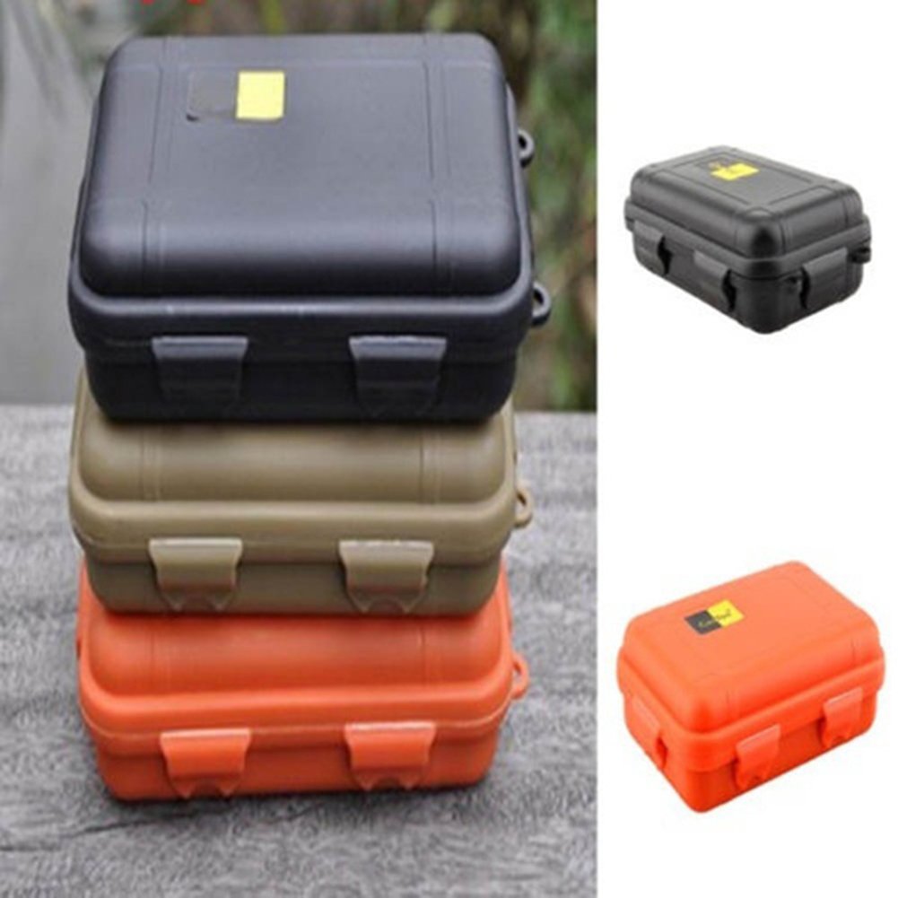 bjlongyi Outdoor Tool Storage Box,Container Shockproof Waterproof Survival Gear Travel Supplies Army Green