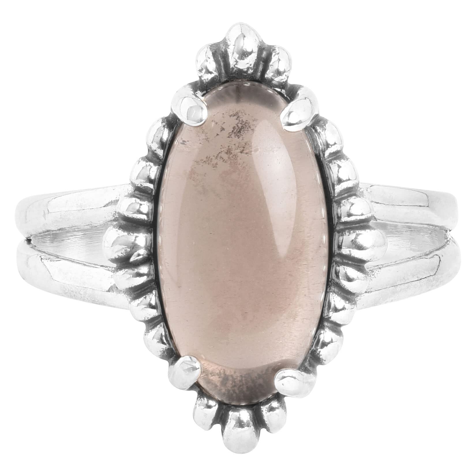 Carolyn Pollack Sterling Silver Smoky Quartz Gemstone Oval Ring Size 9