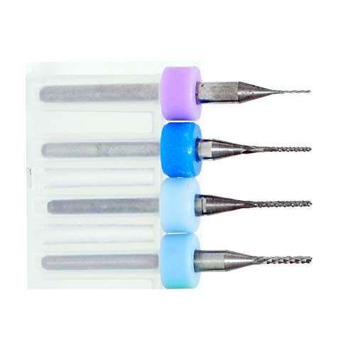 End Mill Sets, Tungsten Steel CNC Router Burrs End Milling Engraving Bits Drilling Hole Tool for PCB Circuit Board, Plastic, Fiber, Wood, Copper 0.5~3.175mm Set of 12