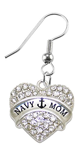 Navy Mom, Necklace, Earring, and Bracelet Set, Hypoallergenic, Safe-Nickel, Lead, and Cadmium Free.