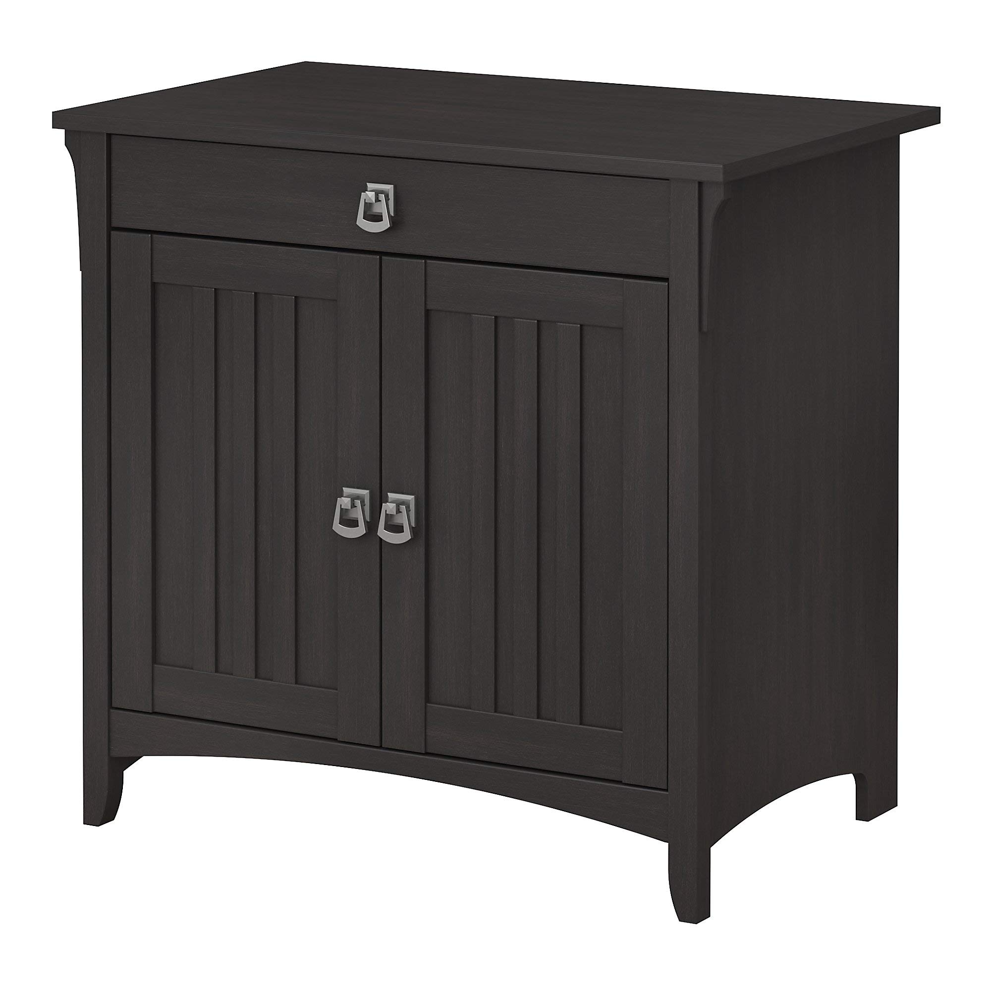 Bush Furniture Salinas Secretary Desk with Keyboard Tray and Storage Cabinet in Vintage Black