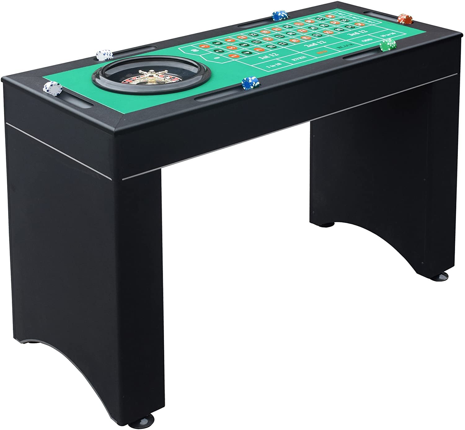 Hathaway unisex adult Classic Monte Carlo 4 in 1 Casino Game Table, Black, Craps and Bar Table Includes Accessories US