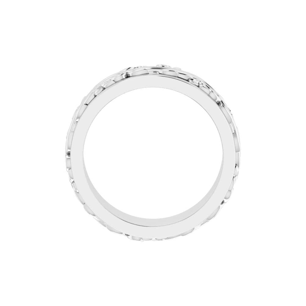 Bonyak Jewelry Sterling Silver 7mm Sculptural-Inspired Band Elegant, Size 7