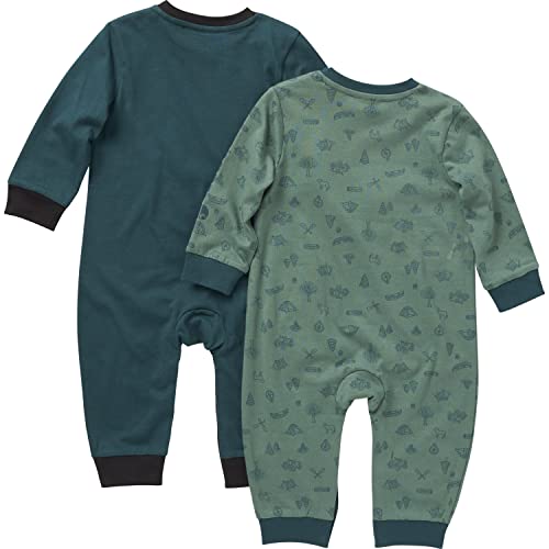 Carhartt Baby Boys Long-sleeve Coverall 2pc Set, Blue Spruce, 12 Months US