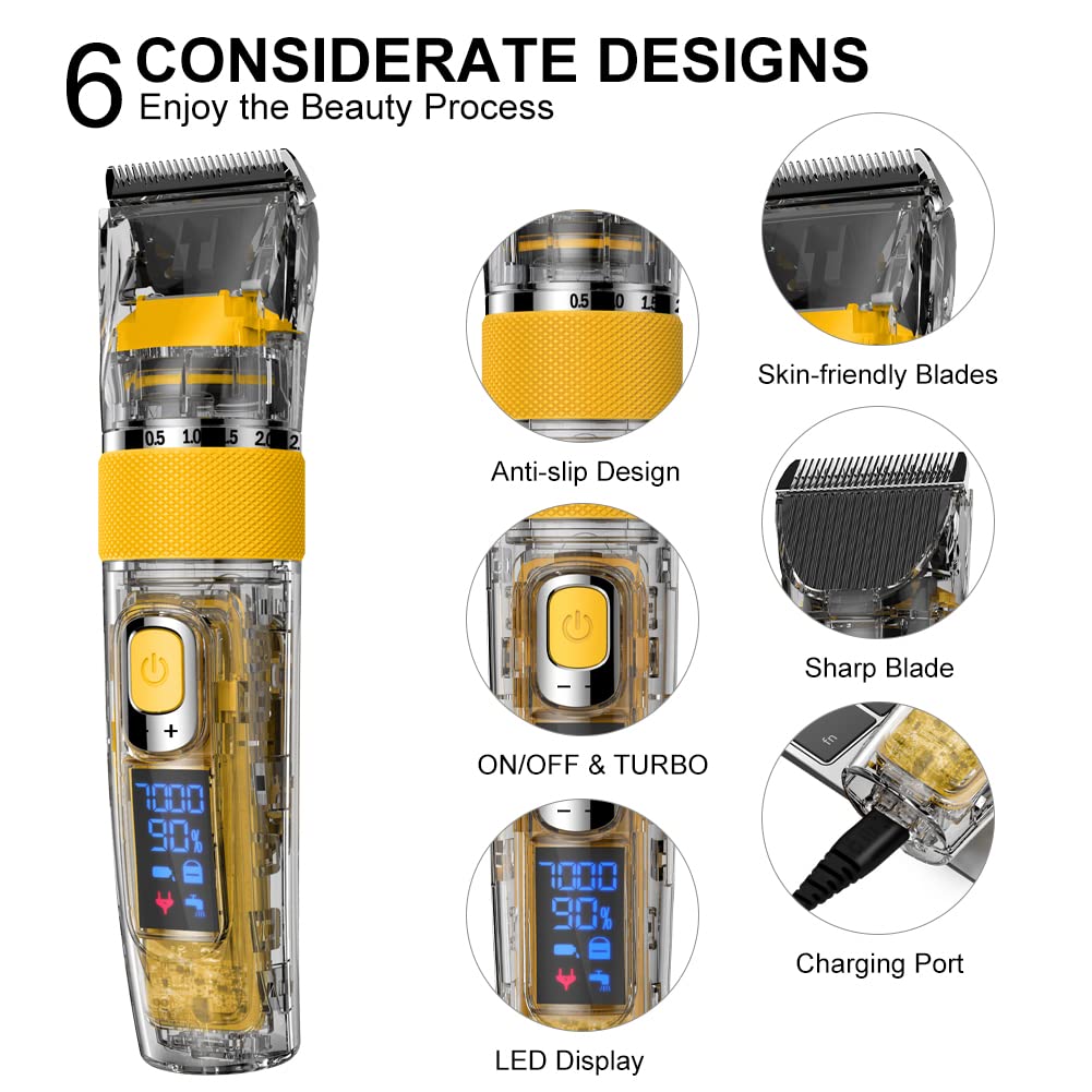 Hatteker Mens Beard Trimmer Hair Clipper Hair Trimmer Cordless Hair Cutting Kit Professional IPX7 Waterproof Multifunctional