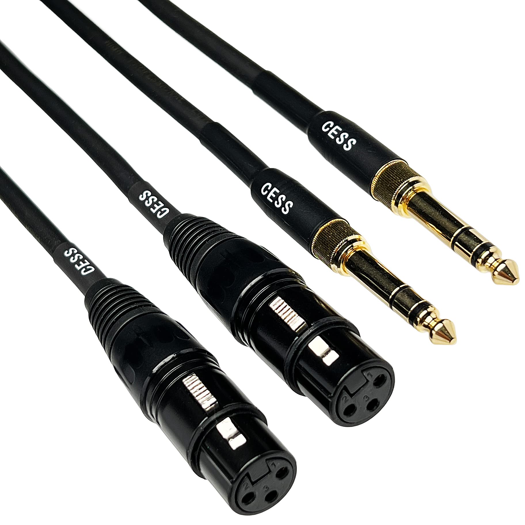 CNCESS CESS-210 XLR to 3.5mm TRS Adapter Cable with 3.5mm to 6.35mm (1/4β) Converter, Female to Male, Compatible with Microphone, Active Speakers, Stage, DJ, Studio Audio Console, 2 Sets