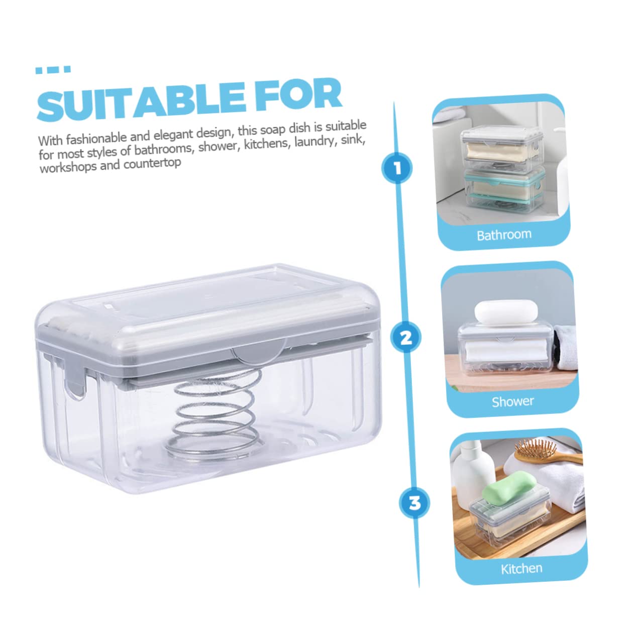 Cabilock 5pcs Soap Box Travel Soap Holder Soap Dishes for Bar Soap Travel Laundry Soap Travel Bar Soap Case Soap Dish Holder Soap Tray Soap Dish for Shower Bag Container Portable Plastic