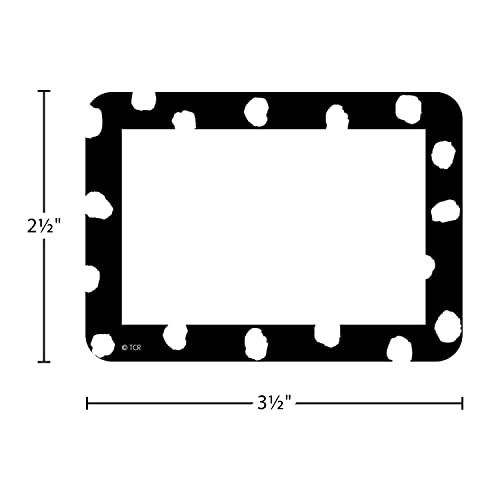 Black and White Painted Dots Name Tags/Labels - Multi-Pack