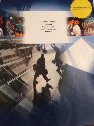 Business Finance FINA 3313 University of Texas at Arlington