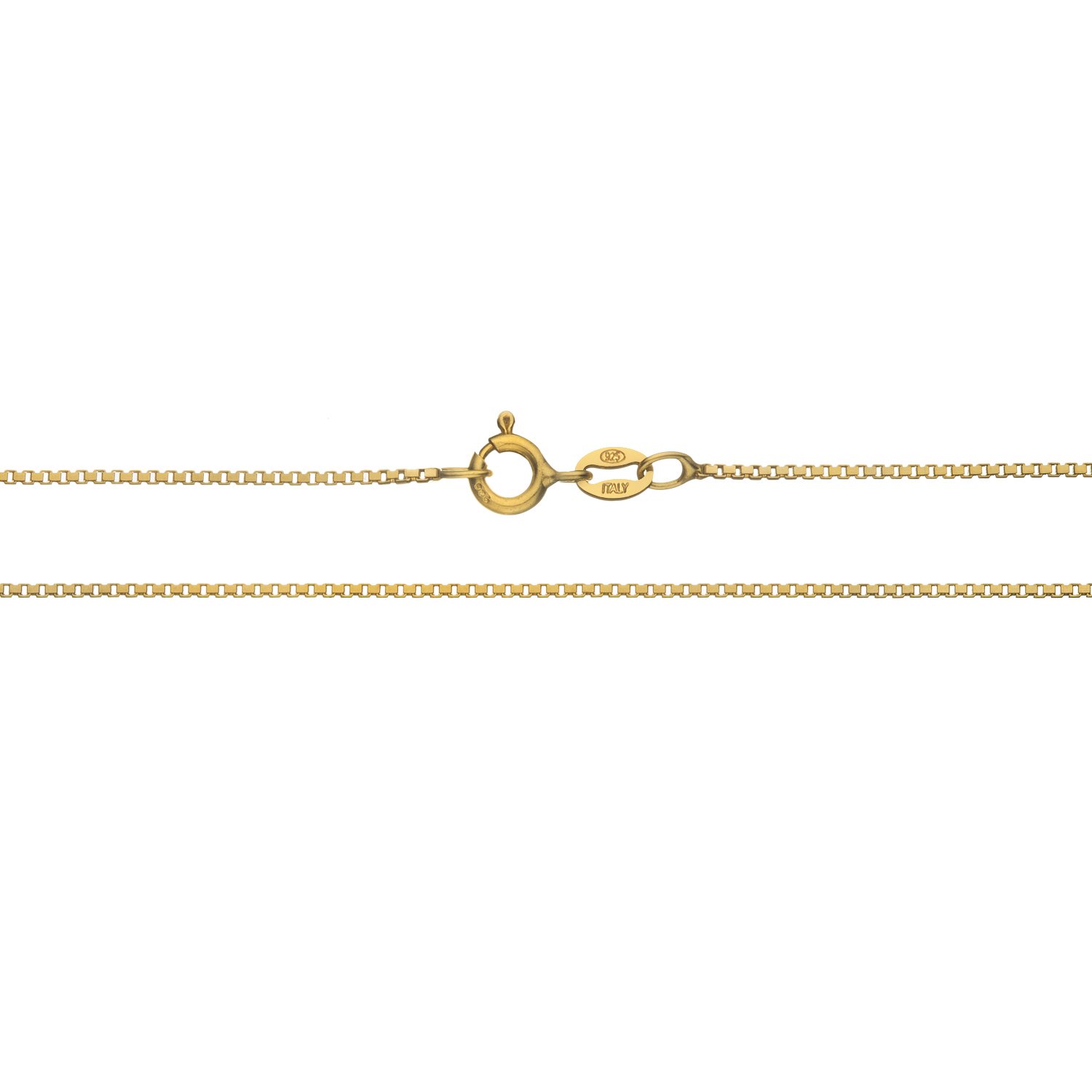 Bling For Your Buck 18K Gold over Sterling Silver .8mm Thin Italian Box Chain Necklace - 16"