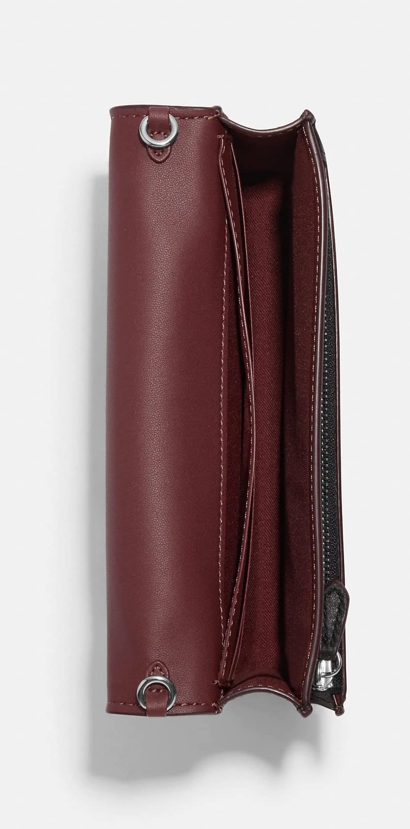 COACH Anna Foldover Clutch Crossbody With Leopard Print And Signature Canvas, Silver/Light Saddle Multi