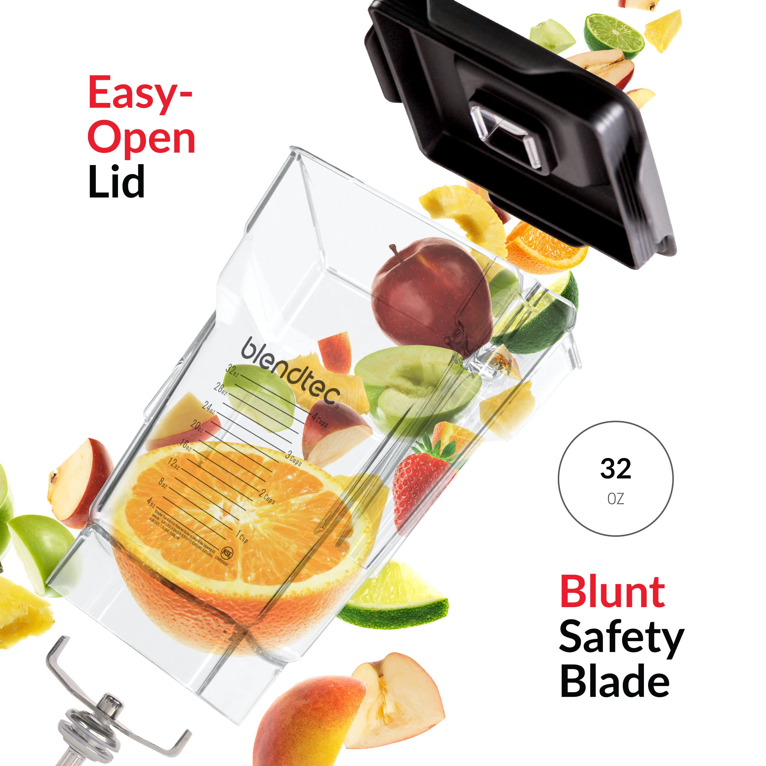Blendtec Immersion Blender - Handheld Stick Blender, Whisk, and Food Processor and 75 oz FourSide Jar - Clear - Includes 3 Attachments, 20 oz BPA-Free Jar, and Storage Tray - Stainless Steel