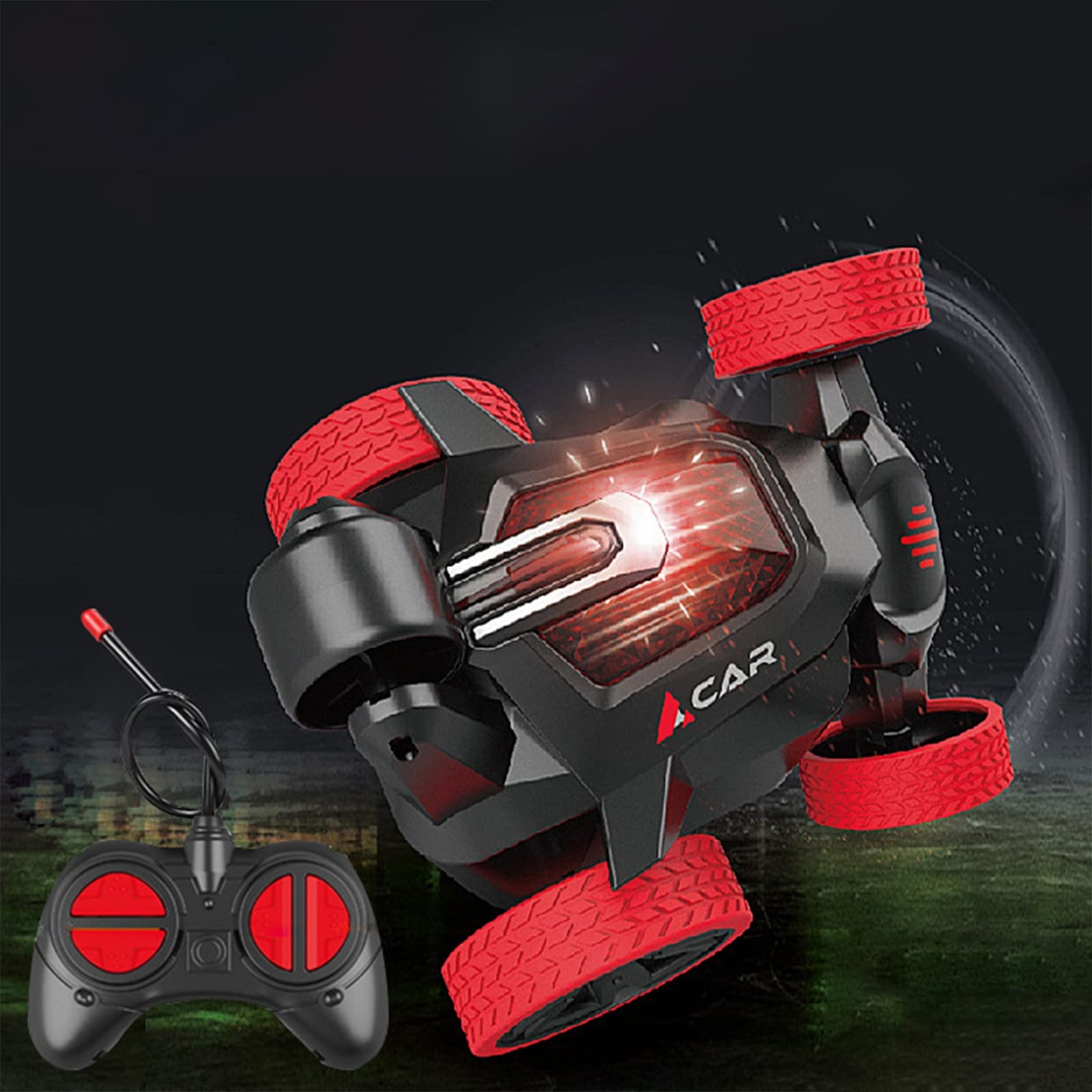 Cagogo Remote Control Car Lying Down Walking 360 Degree Dump Car Lights Music Stunt Roll Children Boy Girl Toy Car