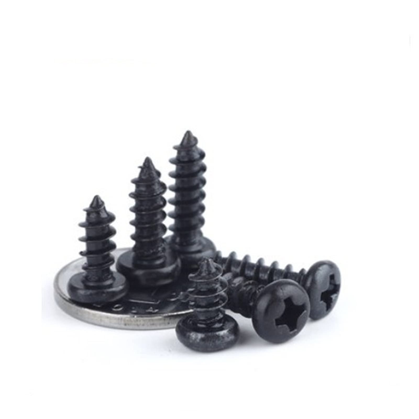 Cliuyou-Set Screws Self Tapping Screws for Electric Small Pan Head Black M1 M1.2 M1.4 M1.5 M1.7 M2 Laptop Screws Computer, 1000Pcs, Good wear Resistance (Color : 5mm, Size : M2)