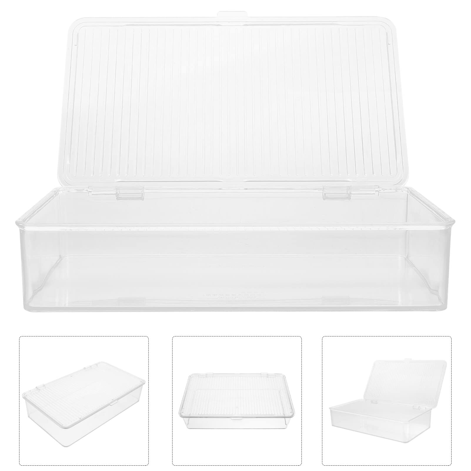 Cabilock Transparent Cutlery Box Silverware Tray for Drawer Clear Cutlery Tray Kitchen Supply Chopsticks Holders Container with Lid Kitchen Utensil Tray Utensil Case The Pet Portable Fork