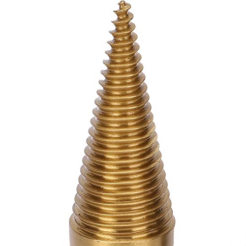Drill Screw Cone Wood,Firewood Split Drill Bit Round Shank High Speed Steel Wood Cone Punch Accessories 32mm