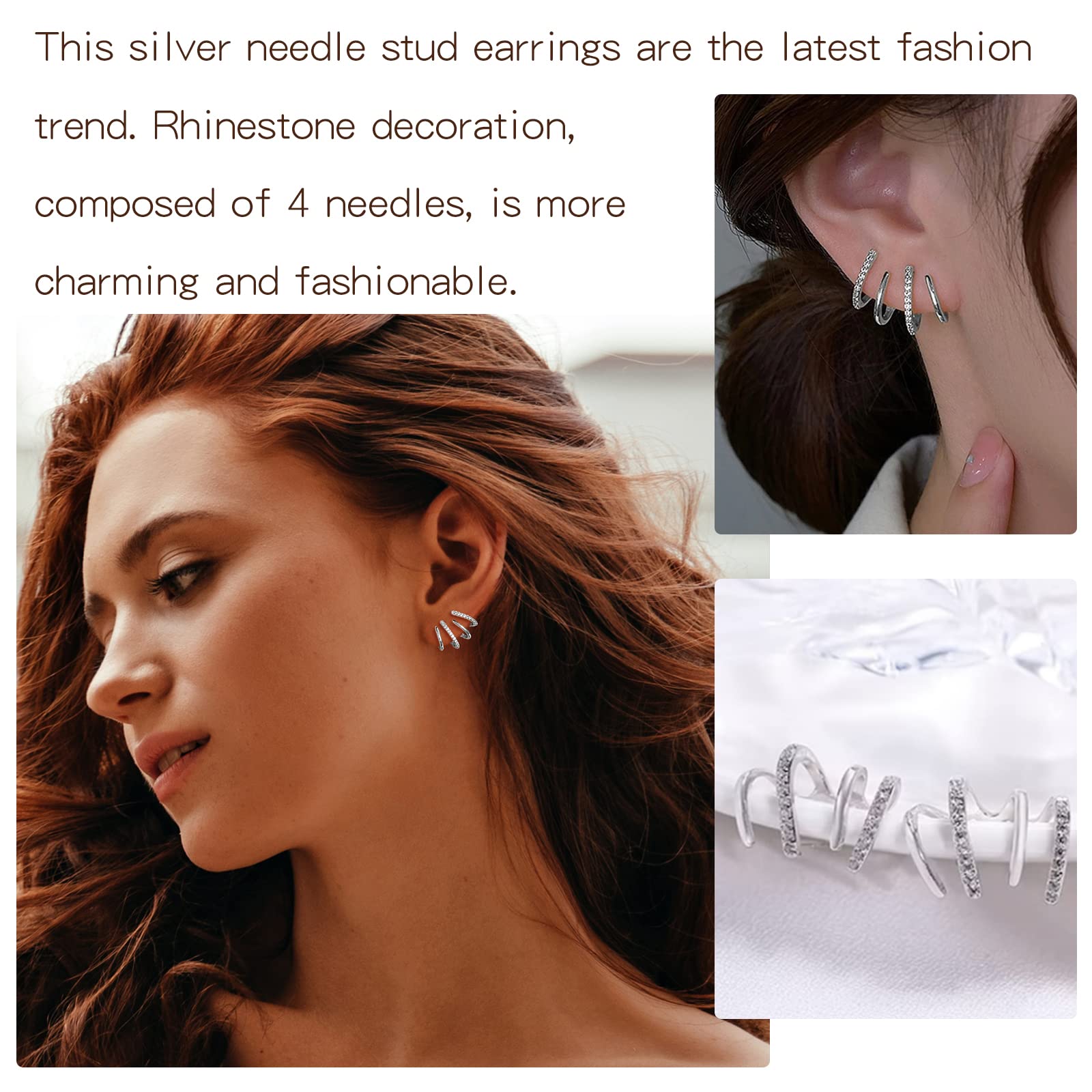 Claw Earrings for Women Gold Plated Ear Cuff Earrings Double Hoop Huggie Earrings for Single Piercing