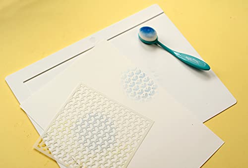 Waffle Flower Stencil Mat - Matte White Silicone Craft Mat w/Storage Bag for Ink Blending. Non-Slip, Waterproof, Heat-Resistant, Non-Stick and Non-Reflective. 9x12" Open Edge for Bigger Media Sizes.