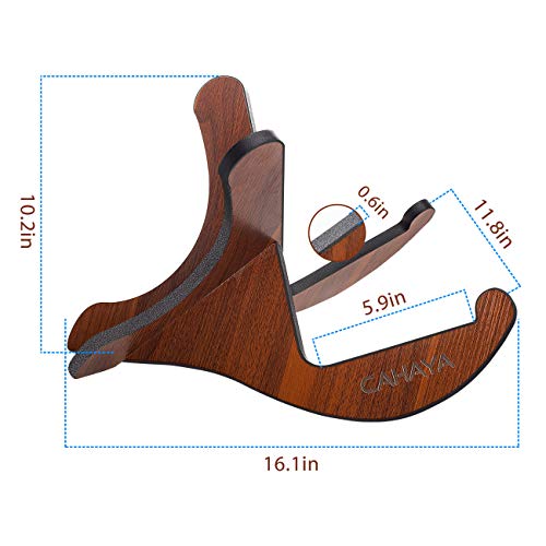 CAHAYA Guitar Stand Universal Wooden Guitar Stand X-Frame Style Portable String Instrument Holder with Soft Rubber Covering for Acoustic Classical Bass Guitars CY0180