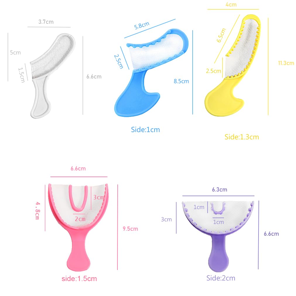 JMU Full Arch Bite Registration Trays 30 Pcs, Disposable Dental Impression Trays for Teeth Modes Pink