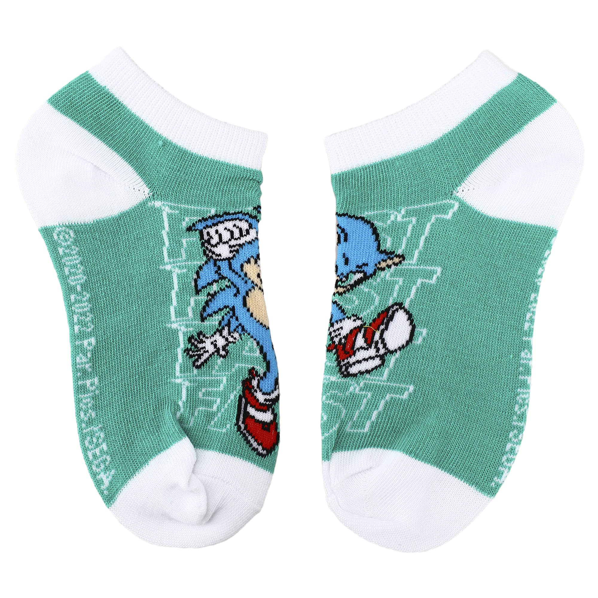 Bioworld Sonic the Hedgehog Sonic and Tails casual Ankle Socks Set for Kids Boys 6-Pack
