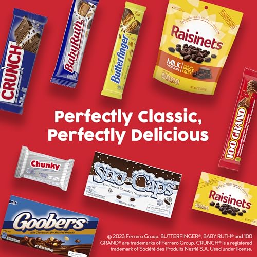 Butterfinger CRUNCH Baby Ruth and 100 Grand Candy Variety Pack Assorted Mini and Fun Size Chocolate Bars Trick or Treat Candy, 0.4 Oz. (Pack of 140)